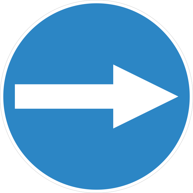 Arrow Blue Circle Sign Sticker
