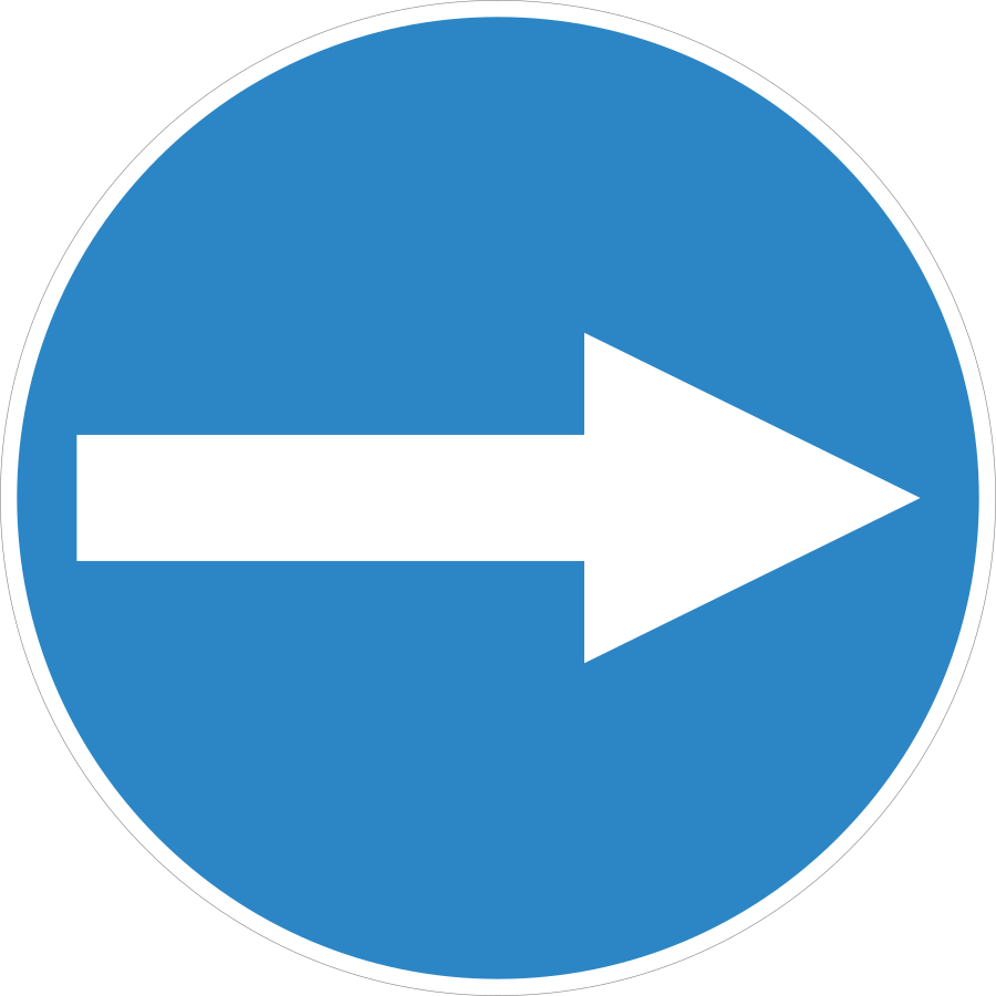 Arrow Blue Circle Sign Sticker