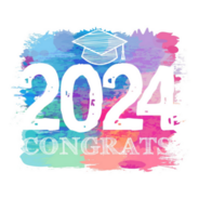 Artistic Colorful Banner 2024 Congrats Sticker