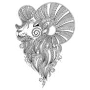 Artistic Ram's Head Sticker