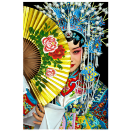 Asian Actor Singing A Beijing Opera With A Fan Sticker
