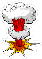 Atom Bomb Comic Sticker - 50+ Color Options!