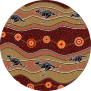 Australian Aboriginal Art Kangaroo Pattern Sticker