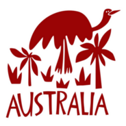 Australian Lettering In Red Sticker