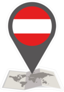 Austria Map And Pointer Sticker