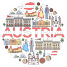 Austria Travel Vacation Guide Circle Sticker