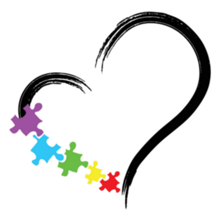 Autism Awareness Colorful Autism Brush Stroke Heart Sticker