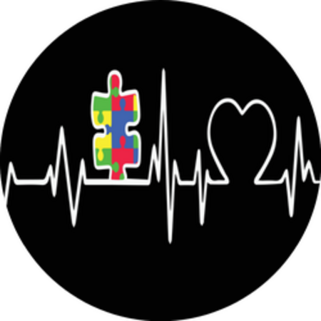 Autism Awareness Heart Beat Puzzle Piece Sticker