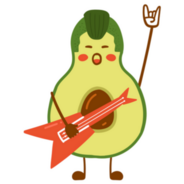 Avocado Rock And Roll Sticker