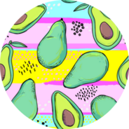 Avocados On Colorful Stripe Sticker