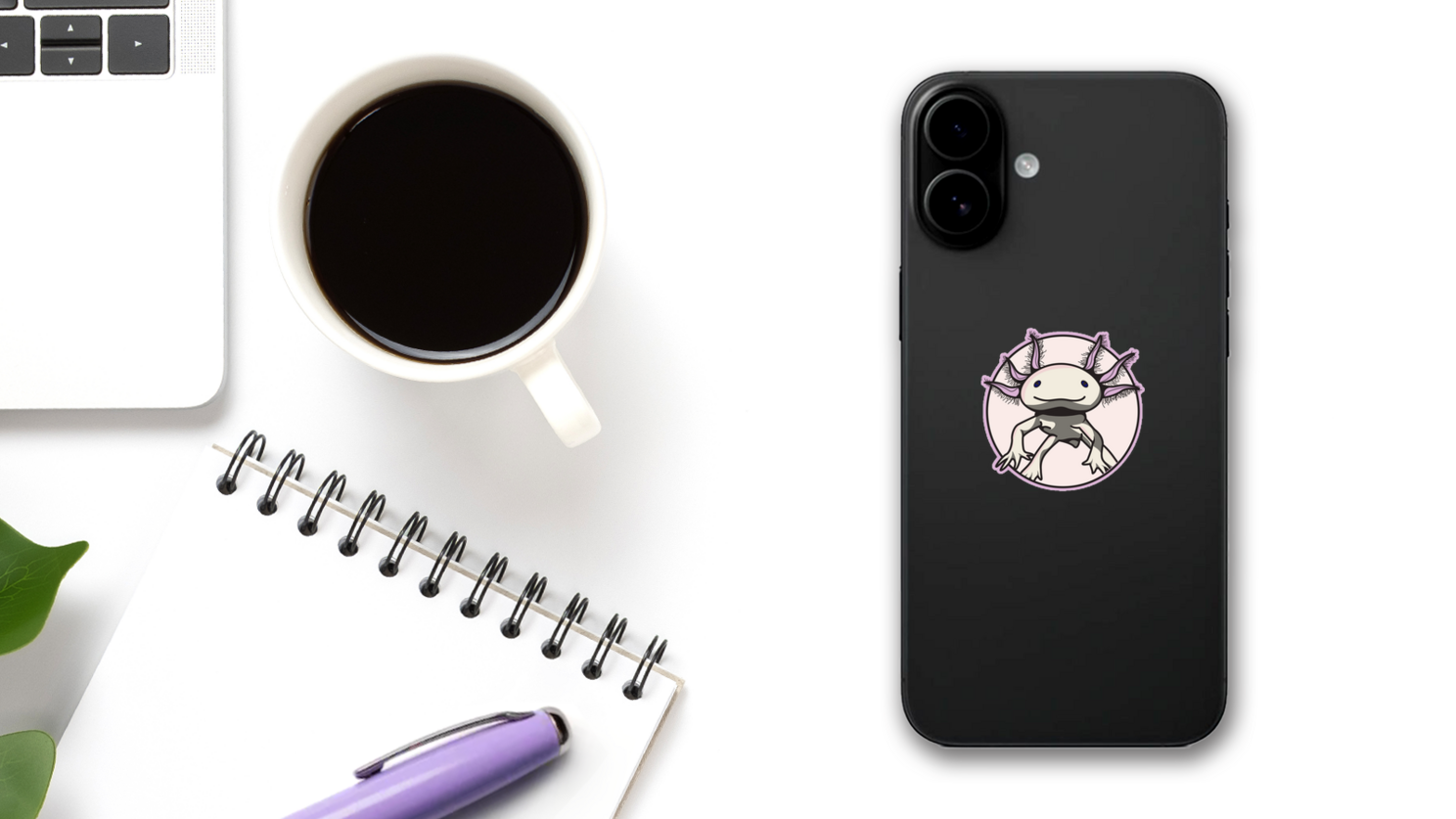 Axolotl Purple Circle Sticker