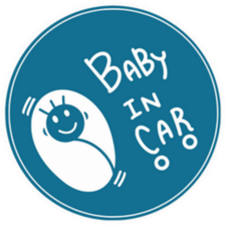 Baby In Car Cartoon Sticker