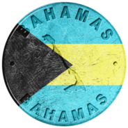 Bahamas Flag Button Sticker