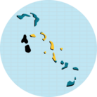 Bahamas Map Blue Sticker