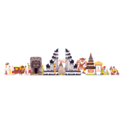 Bali Indonesia Skyline Sticker