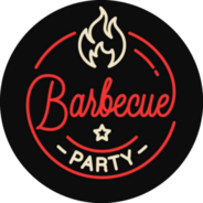 Barbecue Party Logo Round Sticker