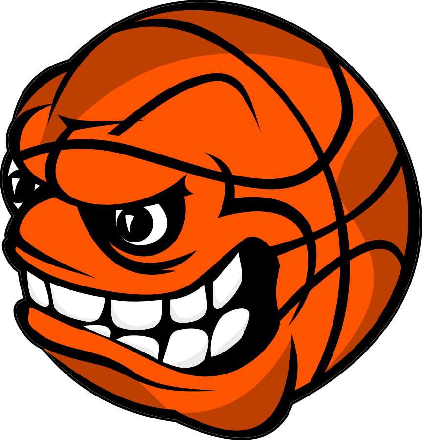 Basketbal With Angry Face Sticker