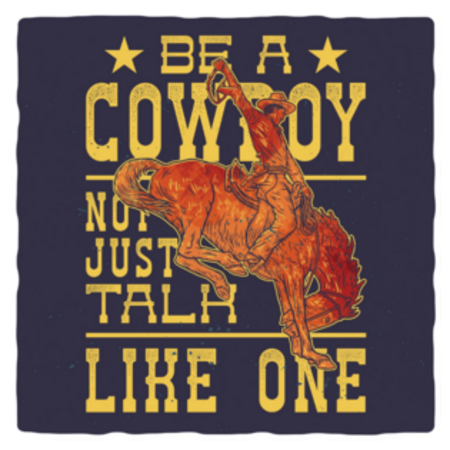 Be A Cowboy Illustration Sticker
