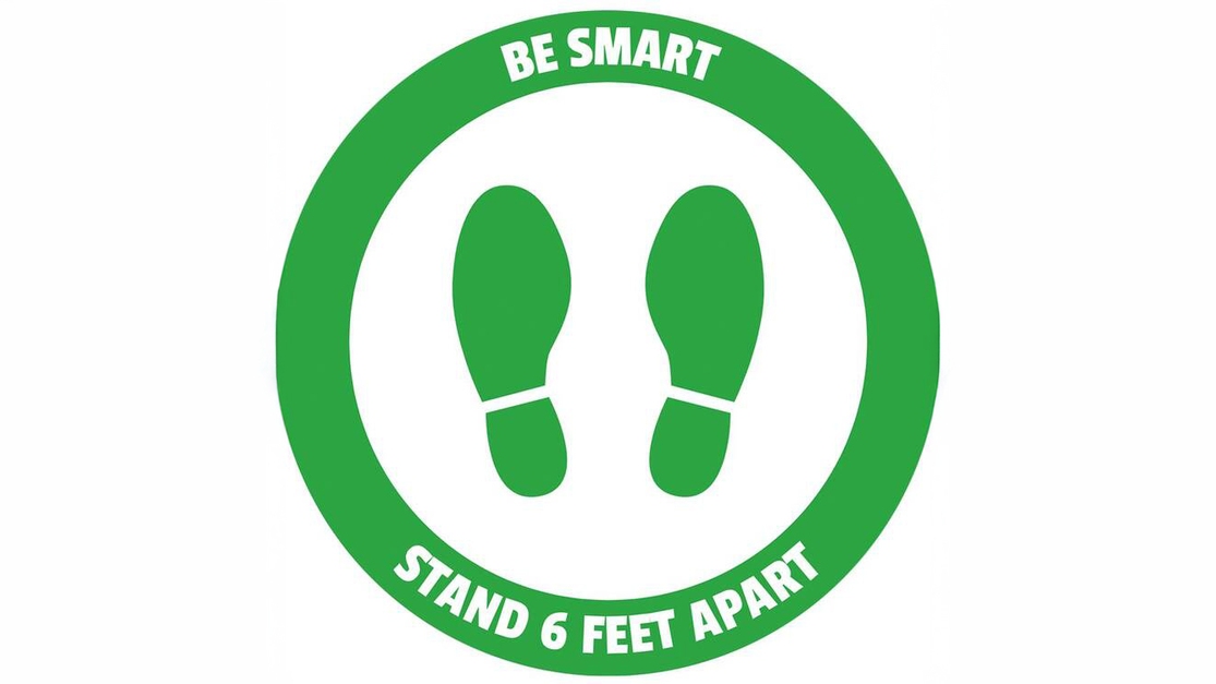 "Be Smart - Stay 6 Ft Apart" Custom Floor Stickers