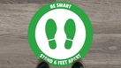 "Be Smart - Stay 6 Ft Apart" Custom Floor Stickers