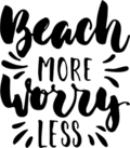 Beach More Worry Less Sticker