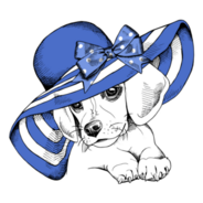 Beagle In Sun Hat Sticker