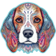 Beagle Multicolor Sticker