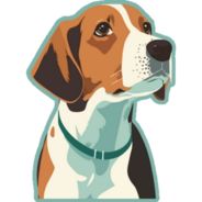 Beagle Portrait Blue Sticker