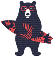 Bear Surfer Sticker