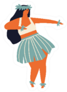 Beautiful Curvy Hula Dancer Sticker