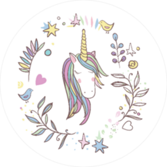 Beautiful Unicorn Circle Sticker