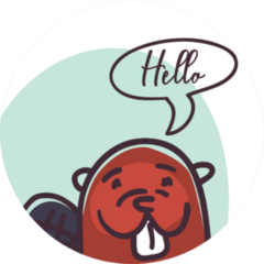 Beaver Cartoon With Hello Bubble Design Sticker