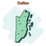 Belize Cartoon Map Sticker