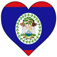 Belize Flag Heart Sticker