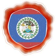 Belize Flag Retro Badge Sticker