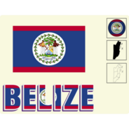 Belize Map And Flag Sticker