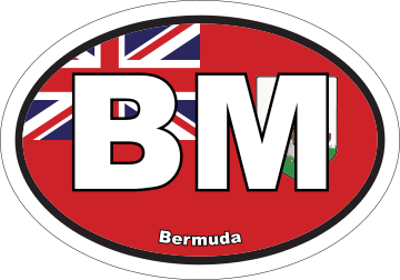Bermuda Bm Flag Oval Sticker Shipped Fast & Free!