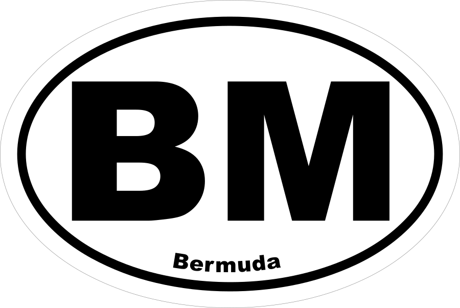 Vibrant, High-Quality Bermuda Bm Oval Stickers