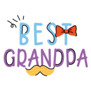 Best Grandpa Doodle Lettering Sticker