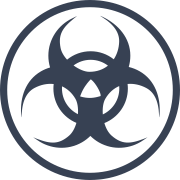 Biohazard In Circle Sticker - 50+ Colors!