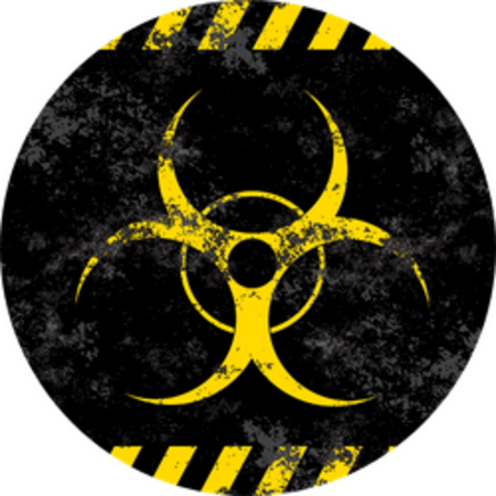 Biohazard Symbol Contamination Epidemic Stylized Grunge Sticker