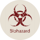 Biological Danger Biohazard In Red Sticker