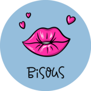 Bisous Means Kisses In French Illustration Sticker