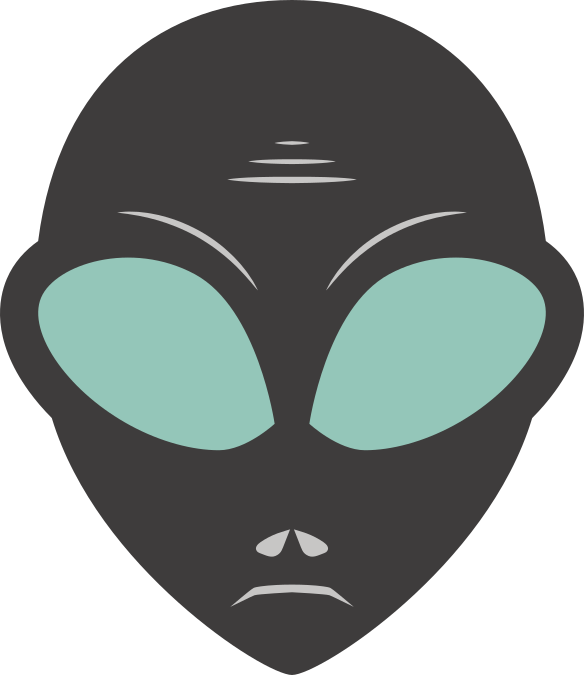 Black Alien Face Sticker - 50+ Color Options!
