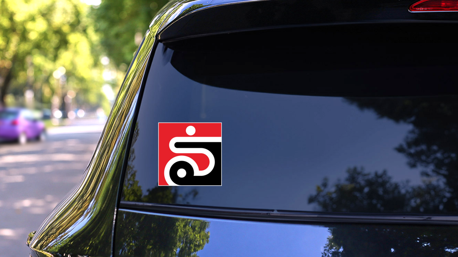 Black And Red Disability Icon Sticker