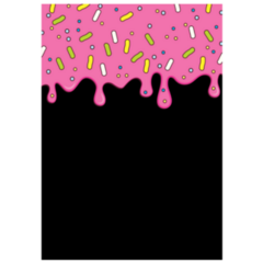 Black Donut Dripping Sticker