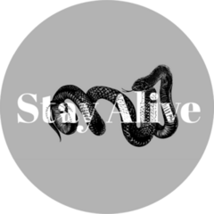 Black Snake Slogan Stay Alive Illustration Sticker