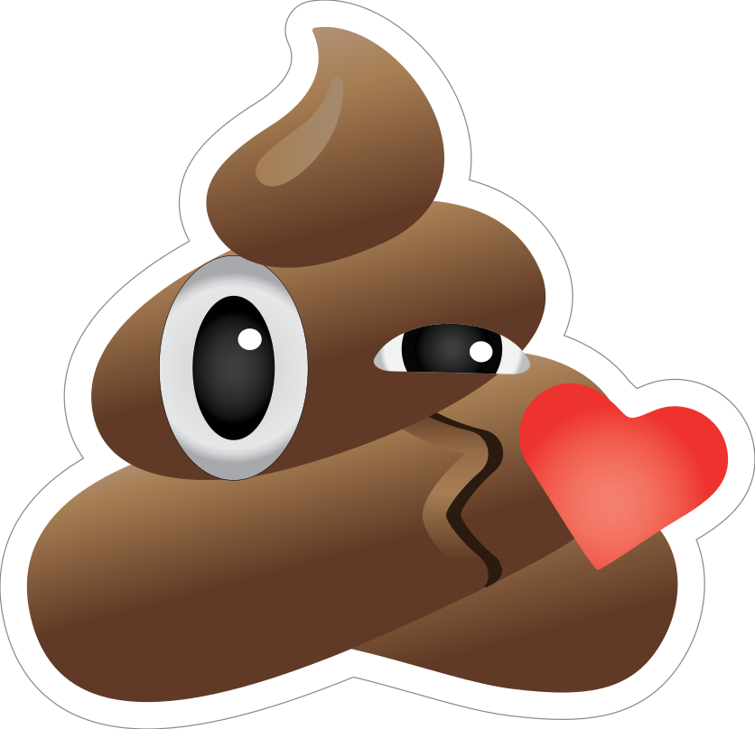 Order Your Blowing a Kiss Poop Emoji Sticker Today - Free Shipping!