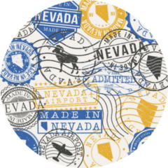 Blue and Yellow Nevada, Usa Set Of Stamps Sticker