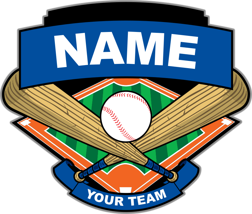 Blue Baseball Bats Ball & Diamond Magnet